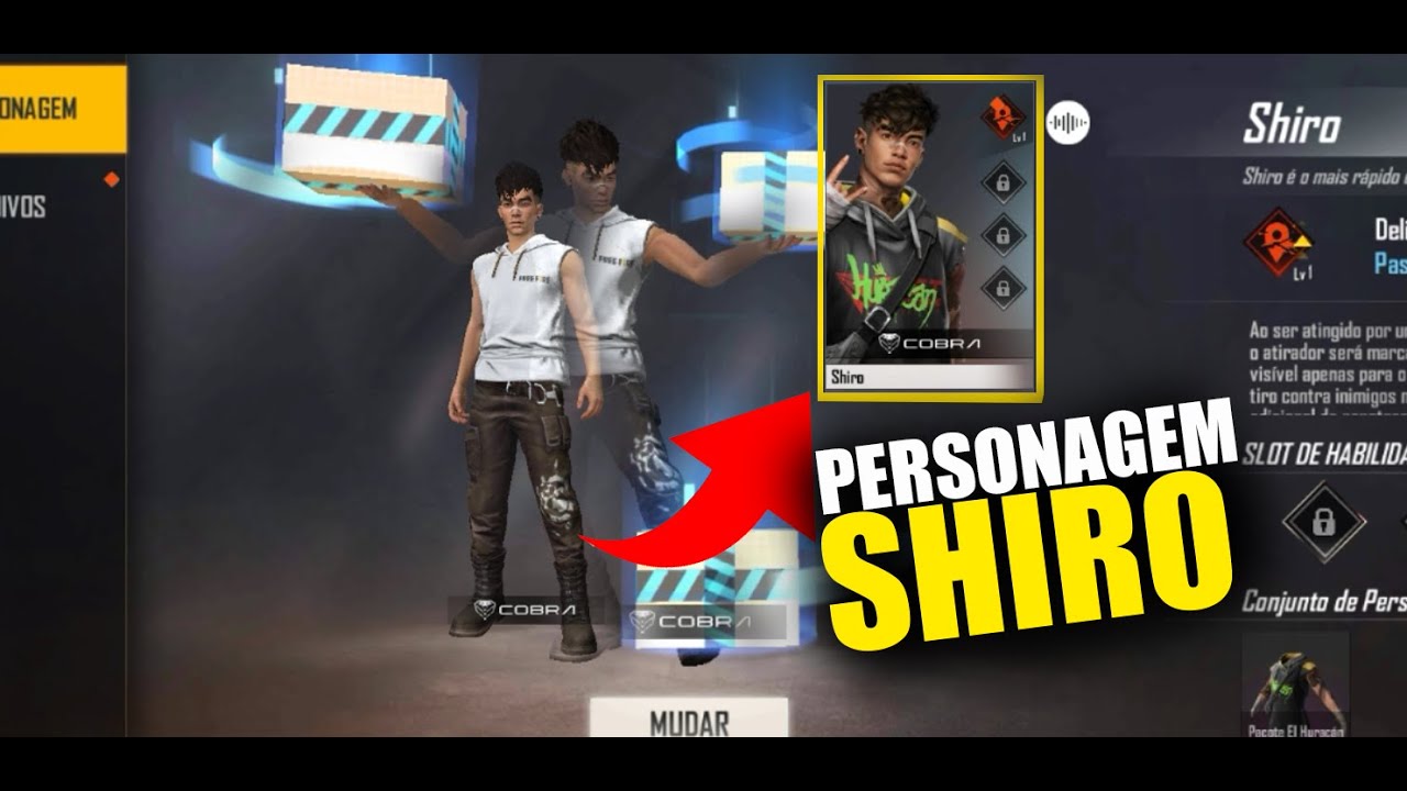 PEGUEI O SHIRO GRATIS NO FREE FIRE! SHIRO NIVEL 5 | EVENTO INICIATIVA ...