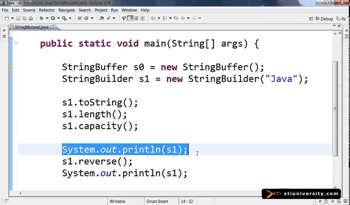 Universidade XTI - JAVA - 060 - Stringbuffer e Stringbuilder - YouTube