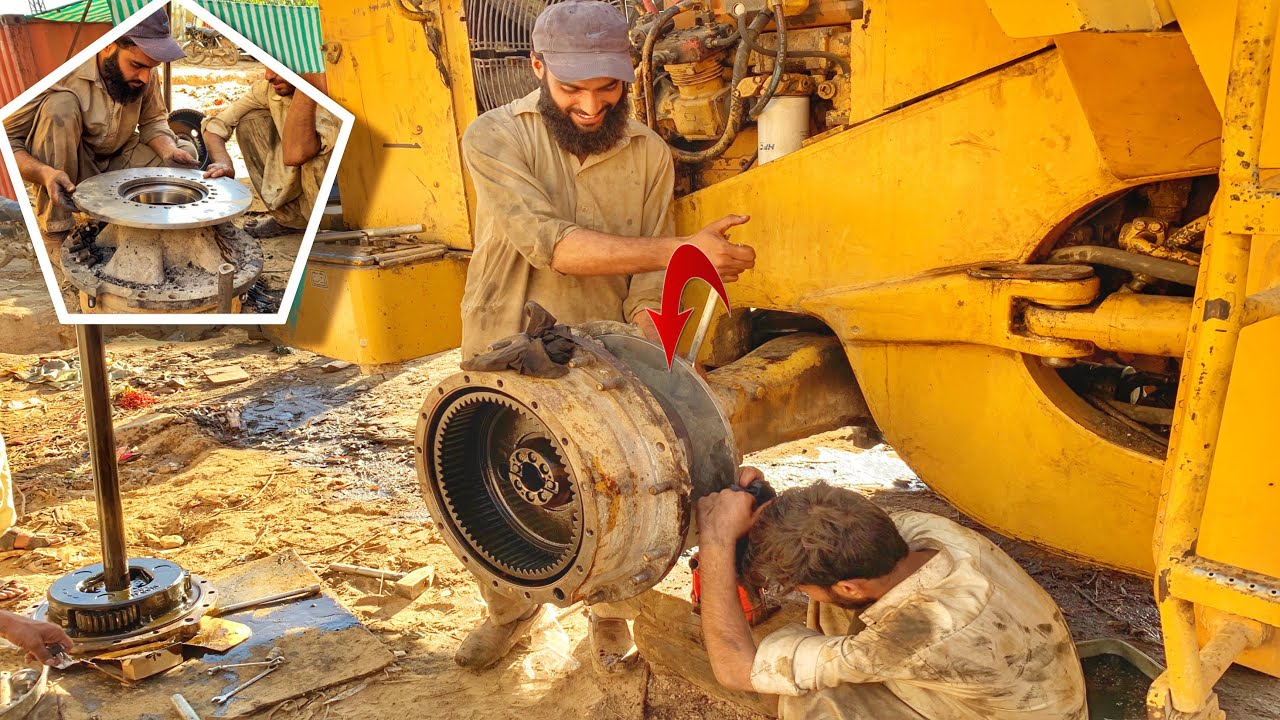 How to Mechanic's Change Brake Lining of a Caterpillar Wheel Loader ...