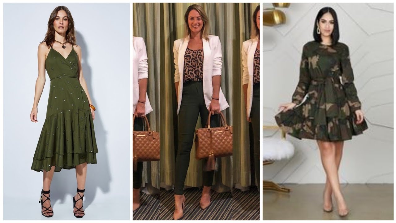 look en verde militar/vestidos, blusas falda/prendas en color verde ...