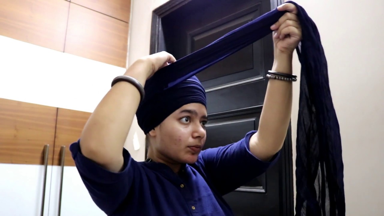 How To Tie A Simple Dumala For Gursikh Girls - YouTube