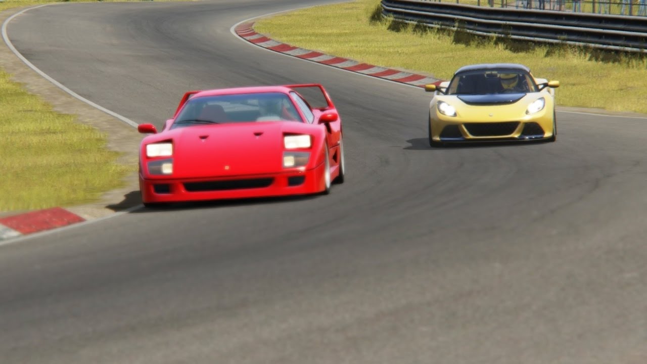 Battle Ferrari F40 vs Lotus Exige V6 Cup Racing at Zandvoort - YouTube