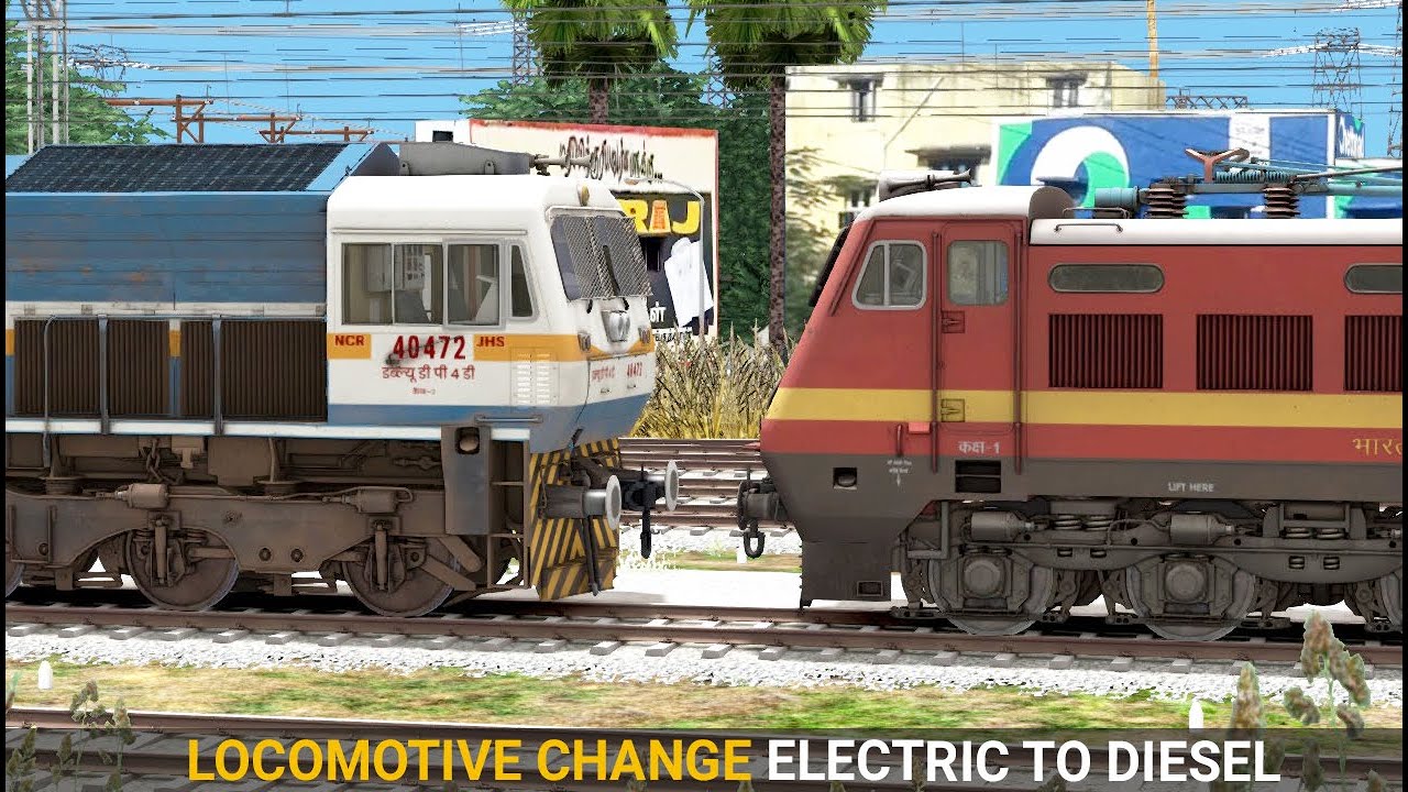 Electric to Diesel Locomotive Change | Train Simulator | Engine ...