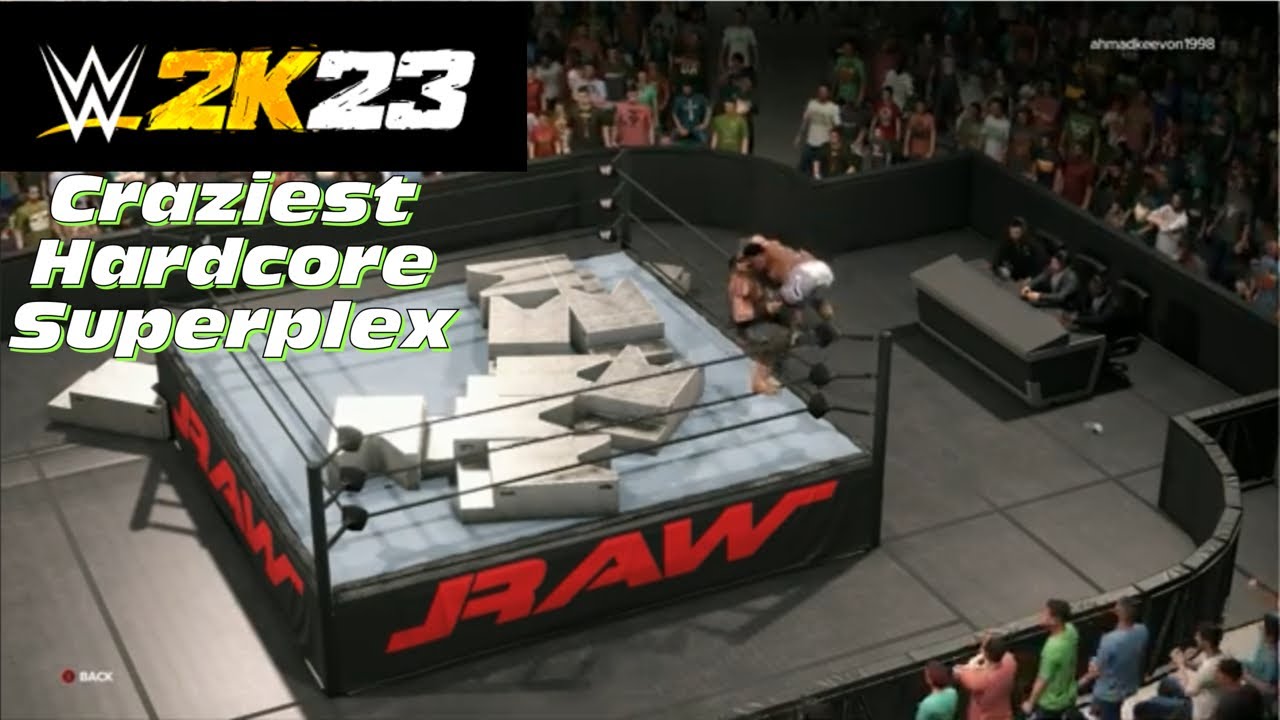 WWE 2K23 Craziest Hardcore Superplex - YouTube
