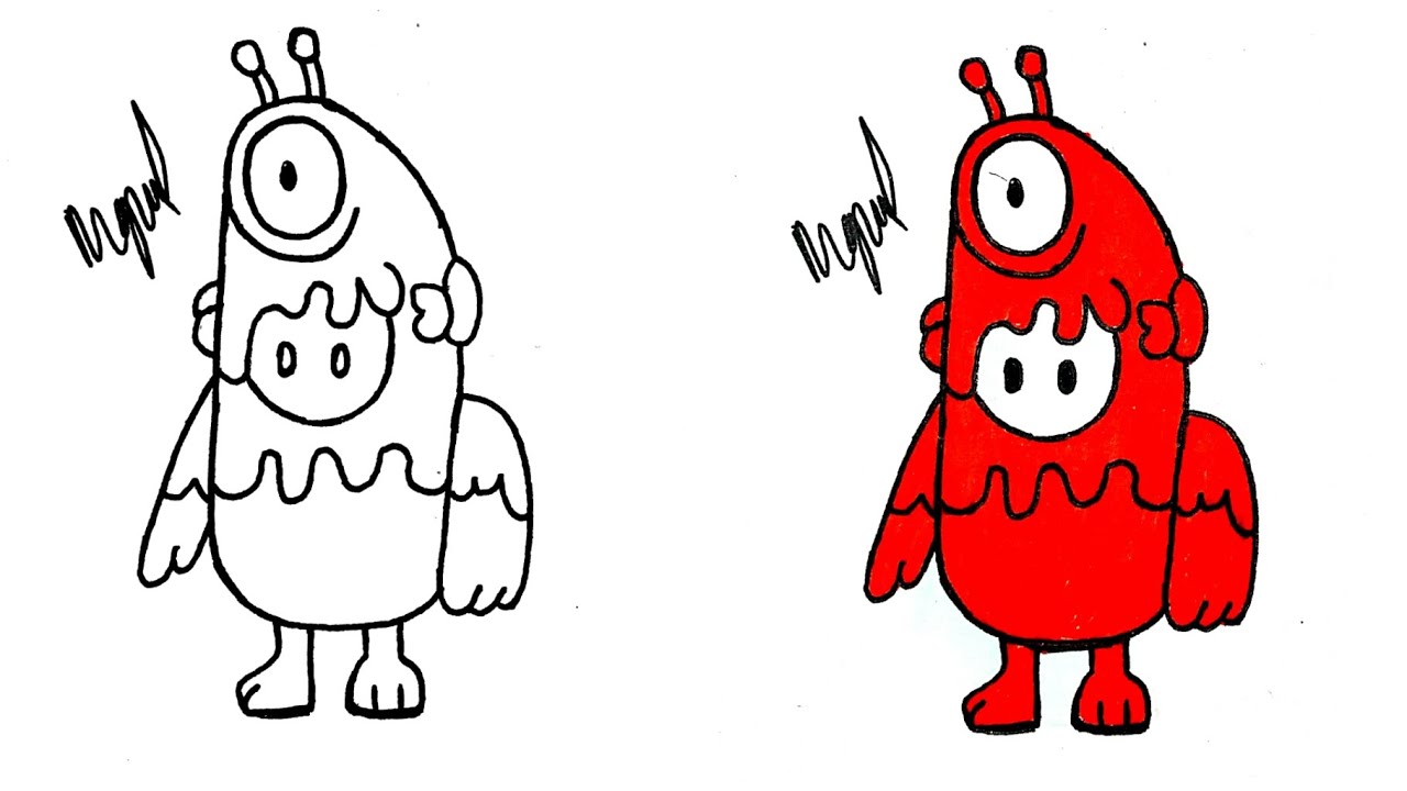 HOW TO DRAW GOOPY SPACE SLUG SKIN FROM FALL GUYS - YouTube