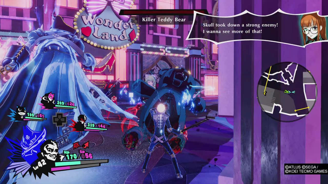 Persona 5 Strikers walkthrough First Dire Boss Fight (Killer Teddy Bear ...