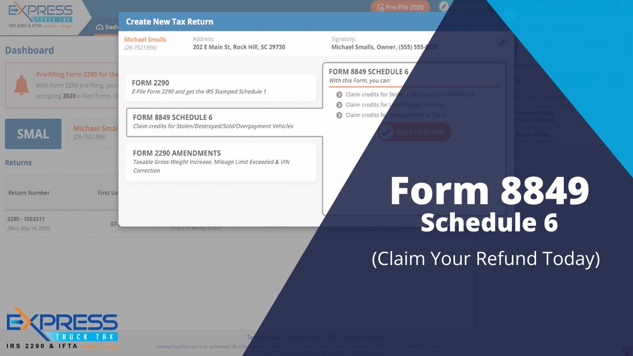 E-file Form 8849 with ExpressTruckTax & Claim Your Refund of Excise ...