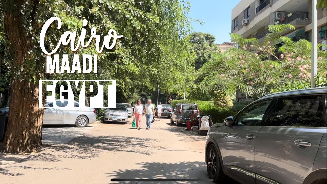 Cairo , Egypt , 🇪🇬🇪🇬Greenest district , Maadi 4k Car ride & walking ...