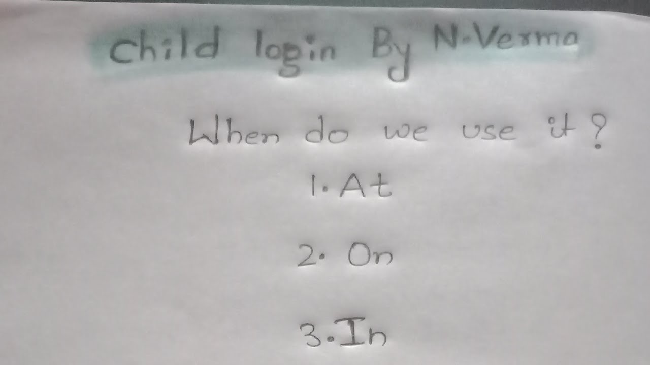 At, on, in when do we use it # English grammar for kids - YouTube