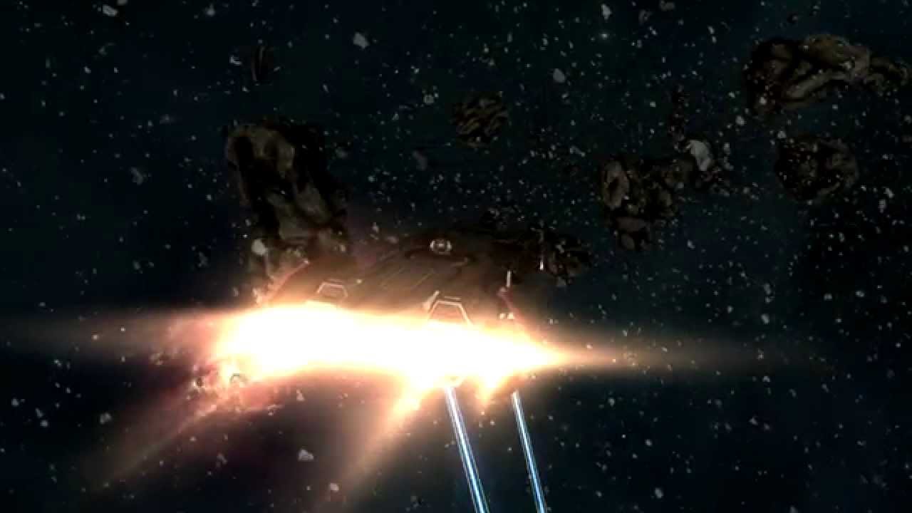 Mining a Asteroid in EVE Online the Space Empire Simulation Game - YouTube