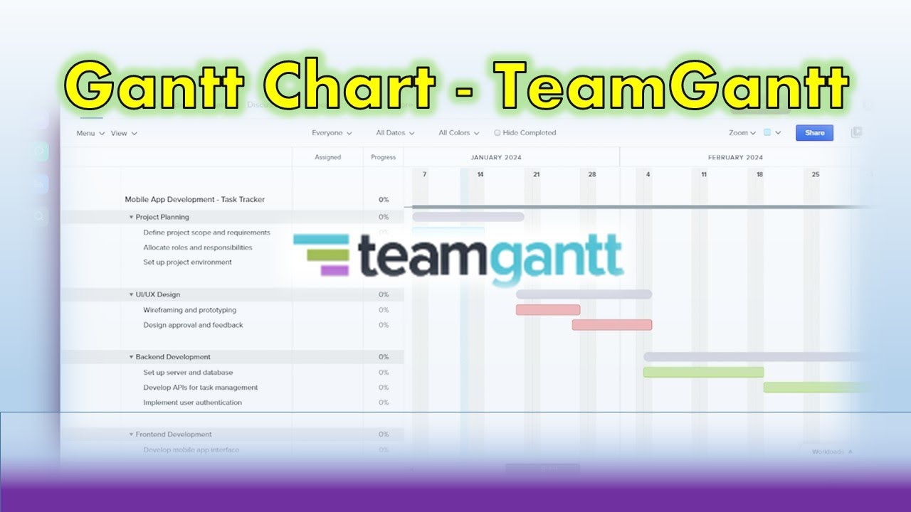 Create Gantt Chart with Team Gantt #teamgantt #ganttchart - YouTube
