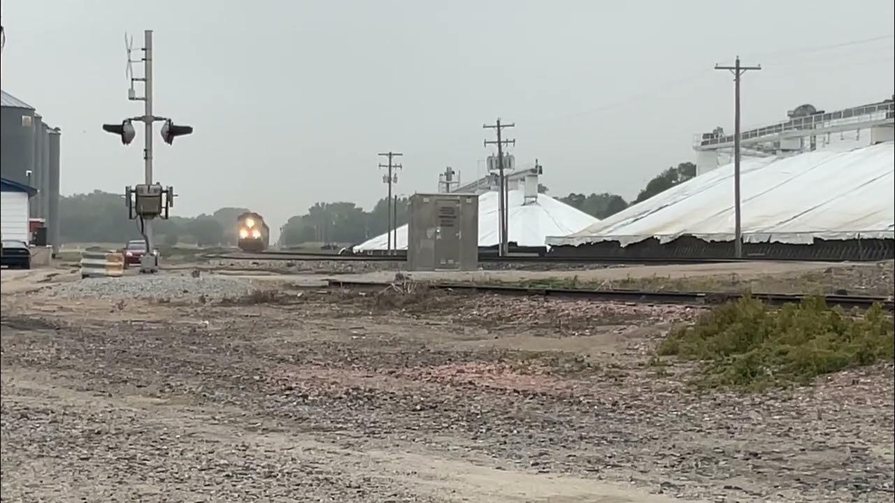Amtrak California Zephyr going through foggy Bartley, Nebraska on June 24, 2025 w/UP 8171 ...