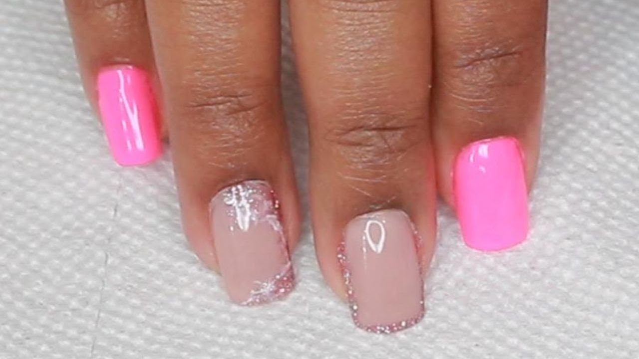 Neon Pink Apres Nails l Short Nails l Renata Nicole Beauty - YouTube