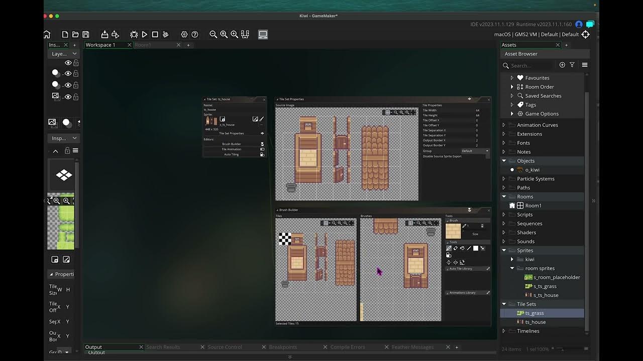 GMS2: World Backgrounds, Tile Sets, Brushes, AutoTile - YouTube