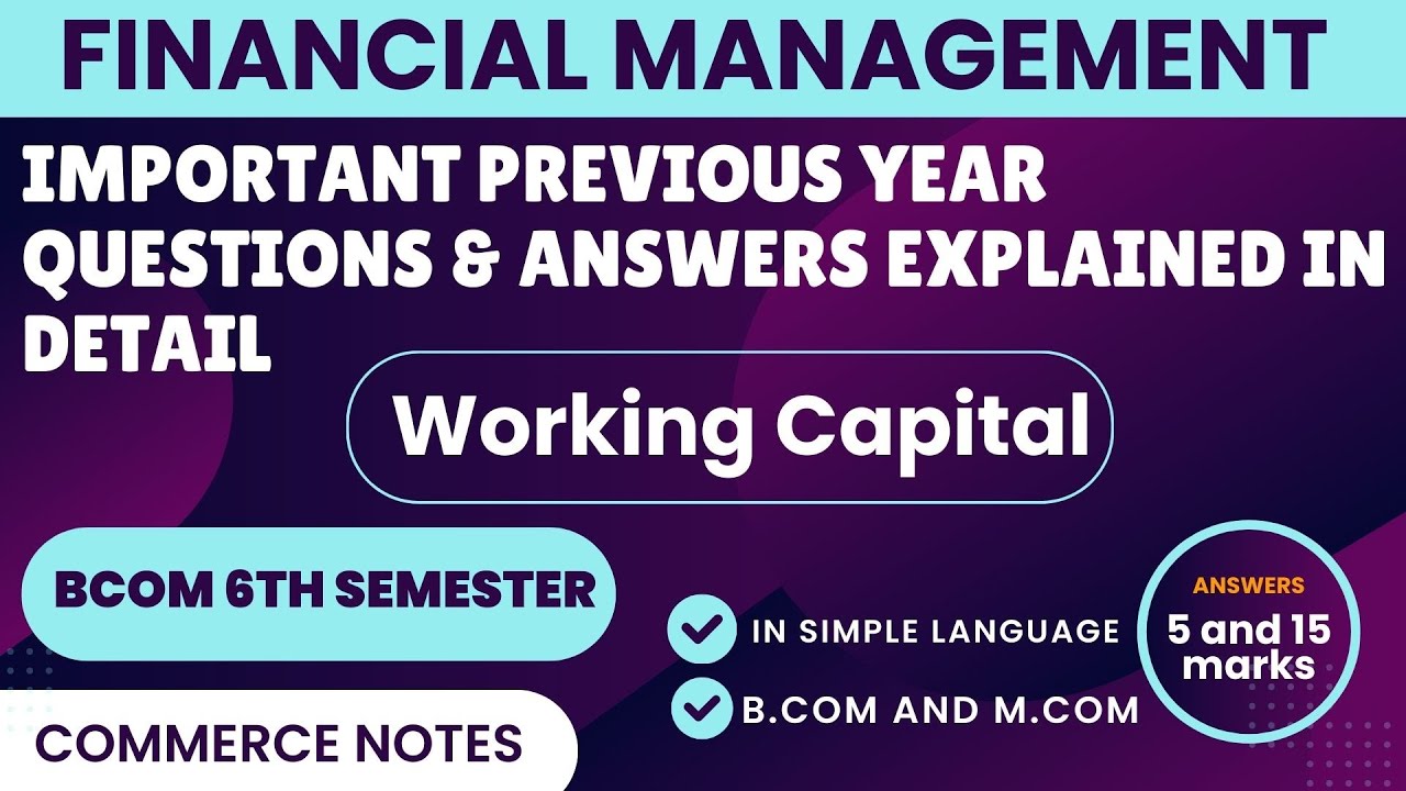 Working Capital Important Questions & Answers | Financial Management ...