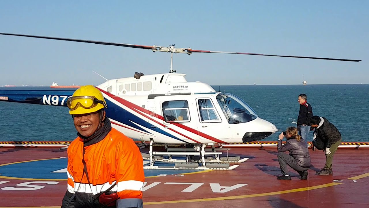 ship helicopter operation on a very cold weather condition - YouTube