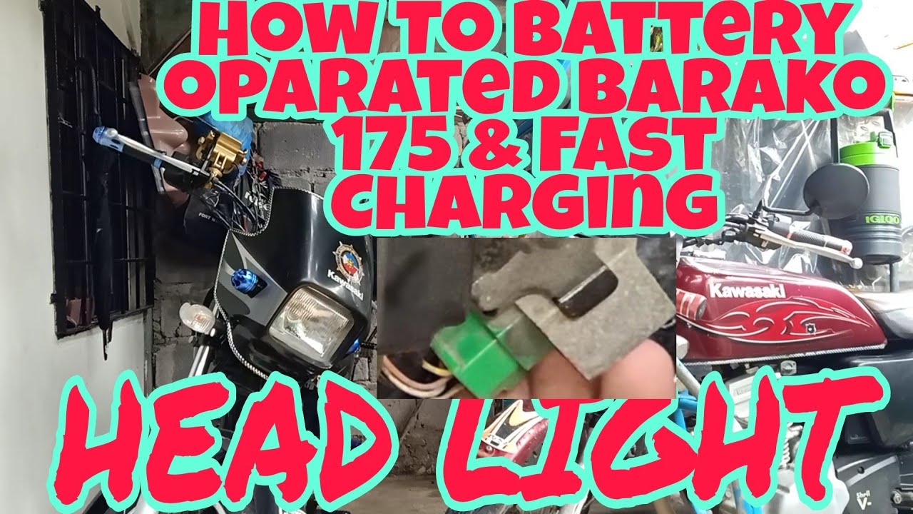 How to Battery Operated Head Light Barako 175 & Fast Charging Junlars ...