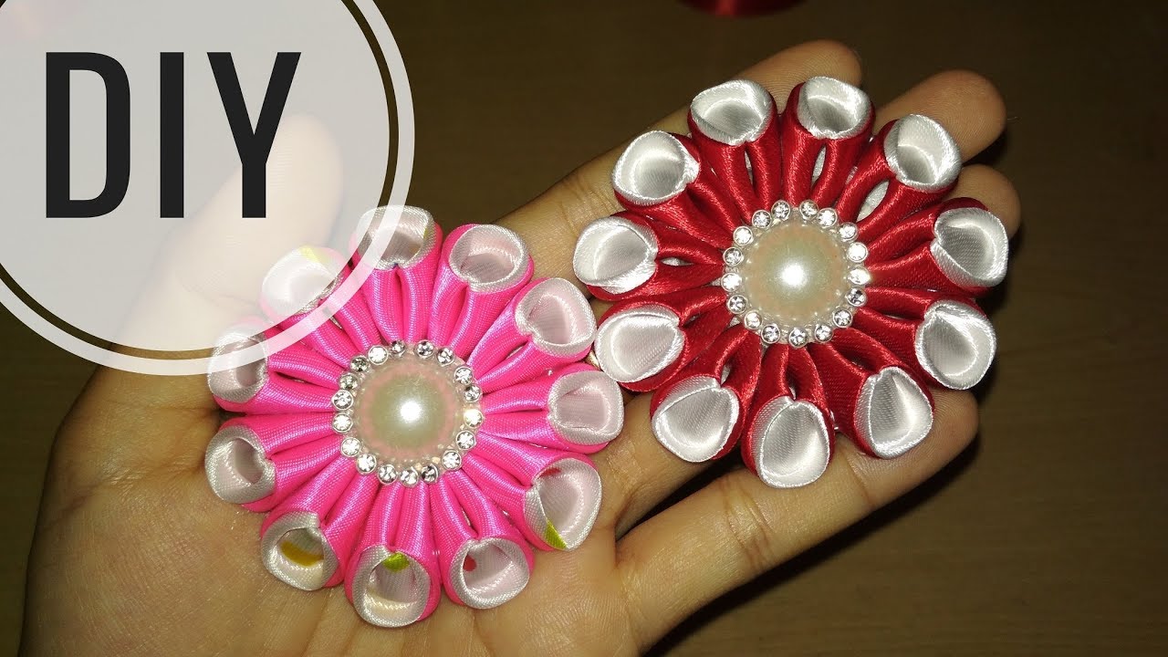 DIY || Membuat bunga dari Pita Satin/ Kanzashi Flower 05 🌸 - Lista ...