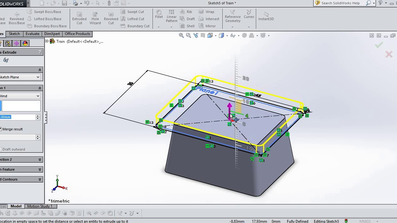 SolidWork Tutorial How to make a toy train Part 1 - YouTube