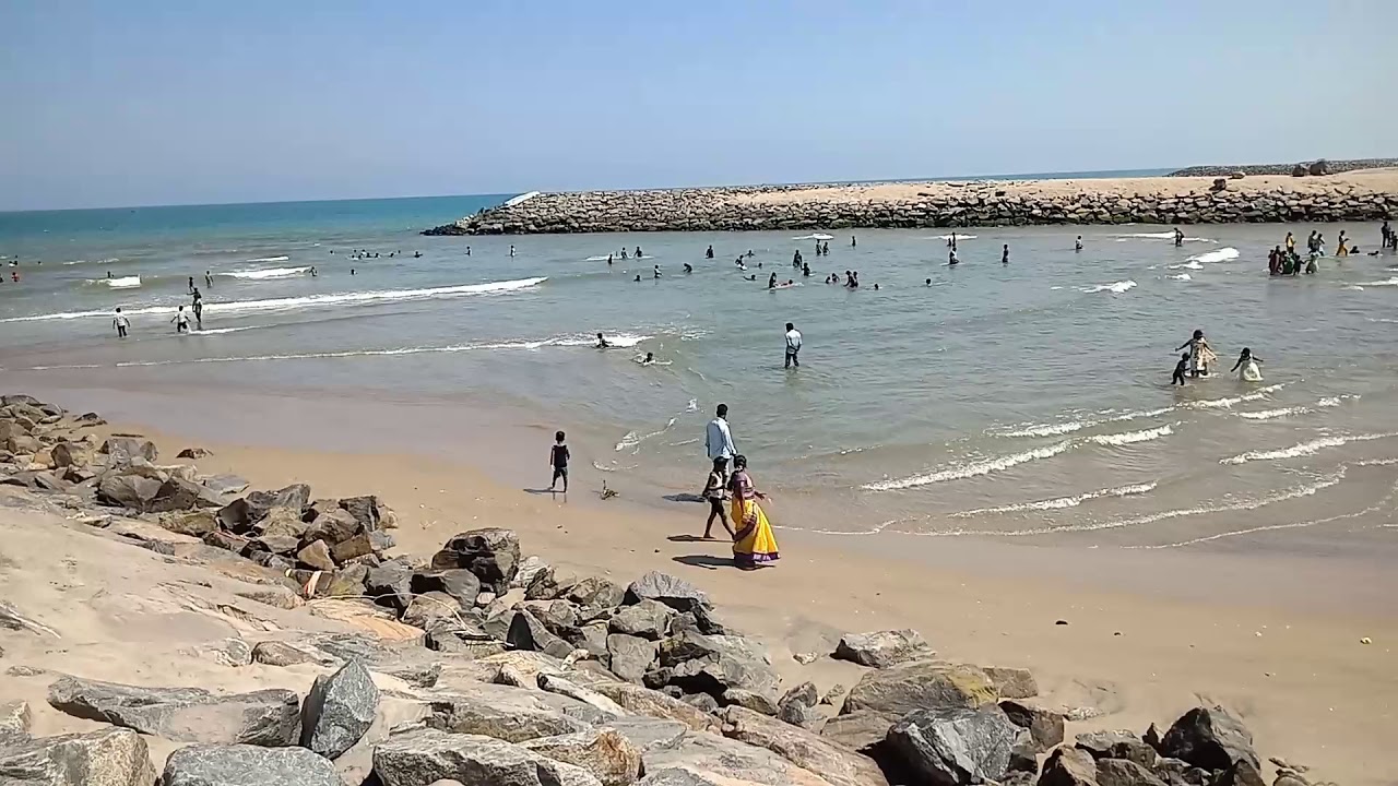Poombukar Sea Shore Also Cauvery River Joining Bay Of Bengal - YouTube