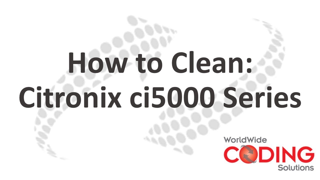 How to Clean: Citronix ci5000 Series - Worldwide Coding Solutions - YouTube