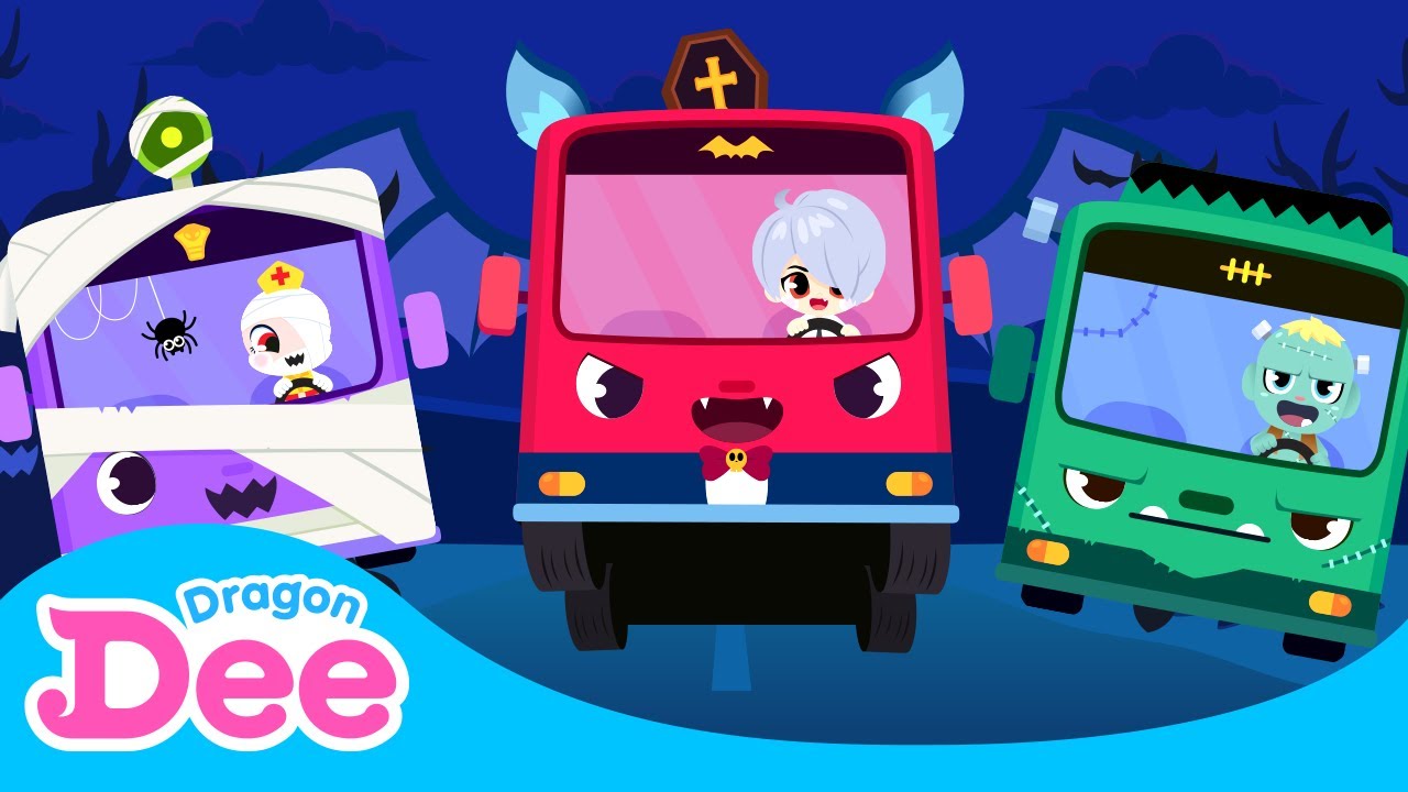 The Wheels On The Halloween Bus 🚌 | Halloween 2021 with Dragon Dee 👻 ...