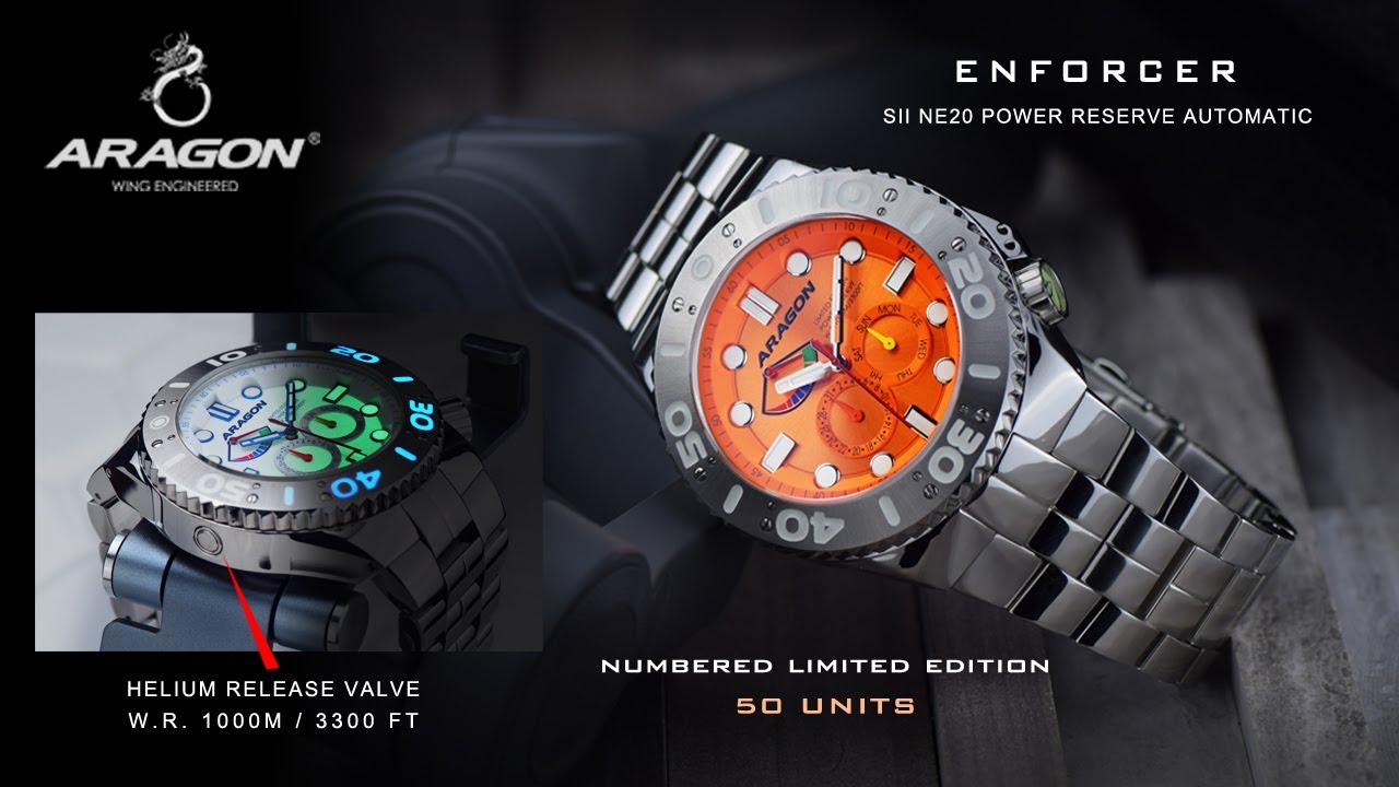 ARAGON® New Colors Enforcer NE20 Power Reserve Automatic Limited ...