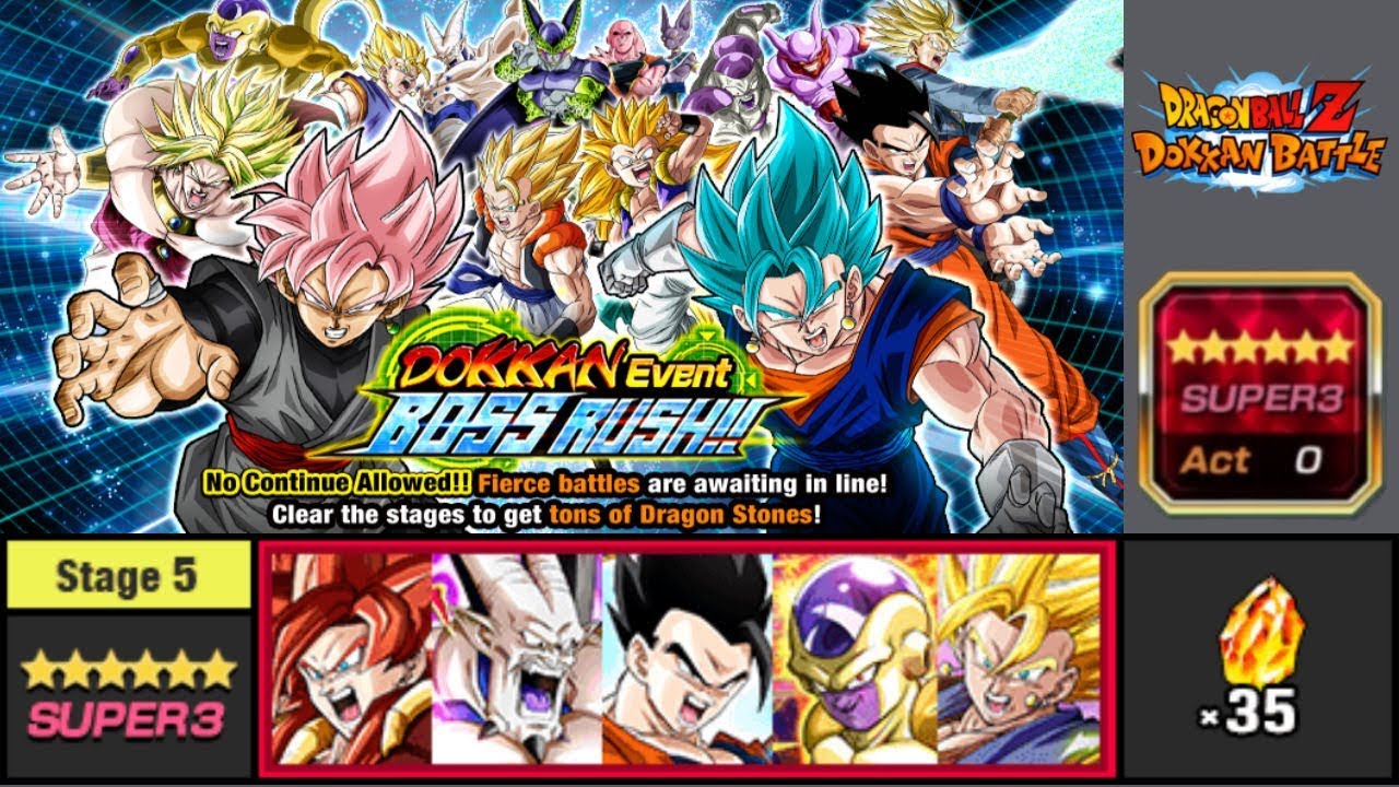 NEW BOSS RUSH STAGE! Dokkan Event Boss Rush STAGE 5! [GLOBAL] SUPER3 ...