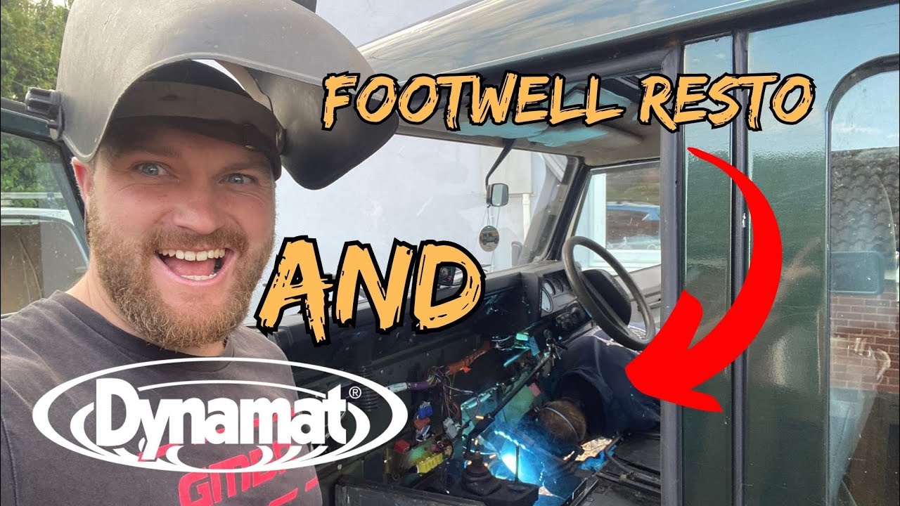Repairing the rusty footwell and installing some Dynamat in my old Land Rover Defender - YouTube