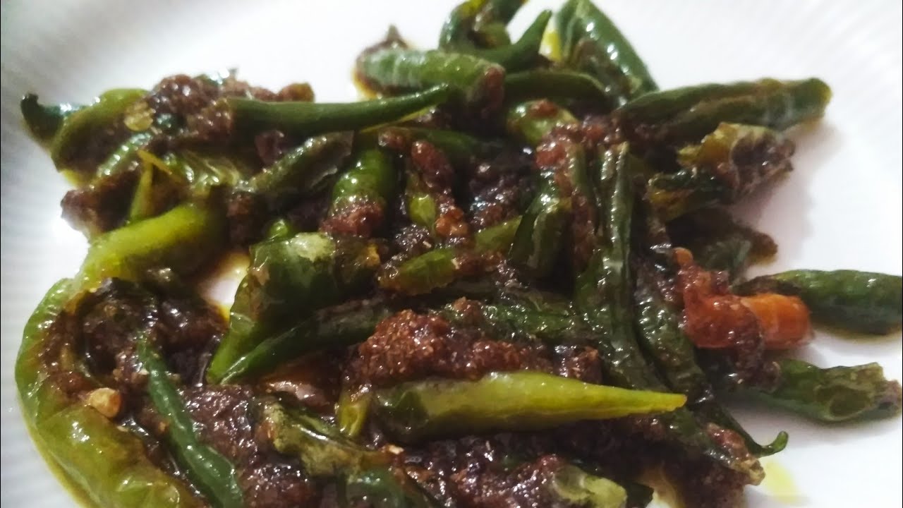 Hari Mirch Fry Recipe ||Fried Green Chilly Recipe || Green Chilli Fry ...