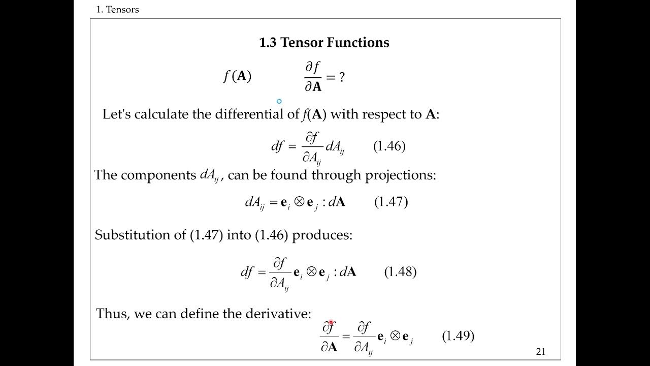 5. Tensor functions and their derivatives - YouTube