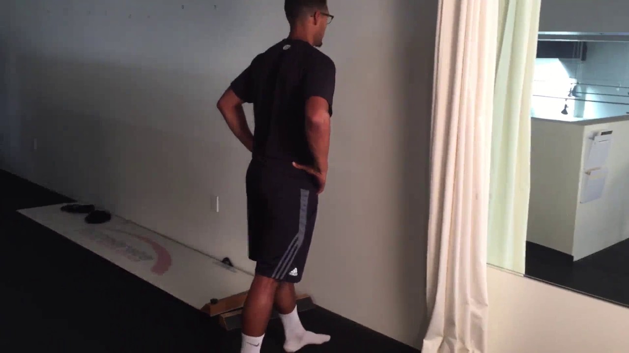 Staggered Stance Forward Lean at Wall - YouTube