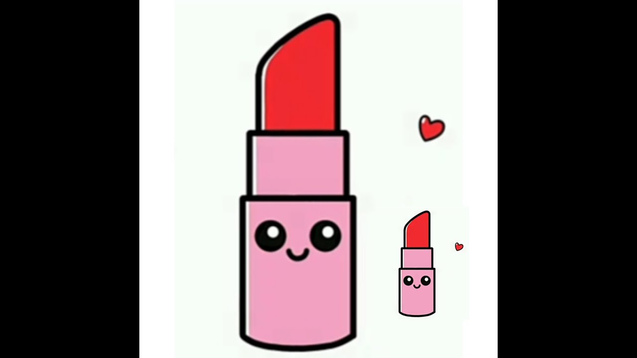How to Draw a Cute Lipstick for Kids and Toddlers || easy Lipstick ...