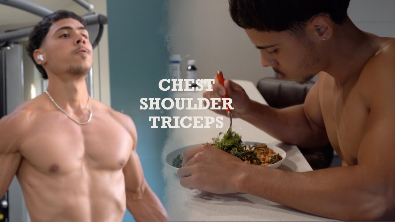 CHEST SHOULDERS & TRICEPS | Post workout meal - YouTube