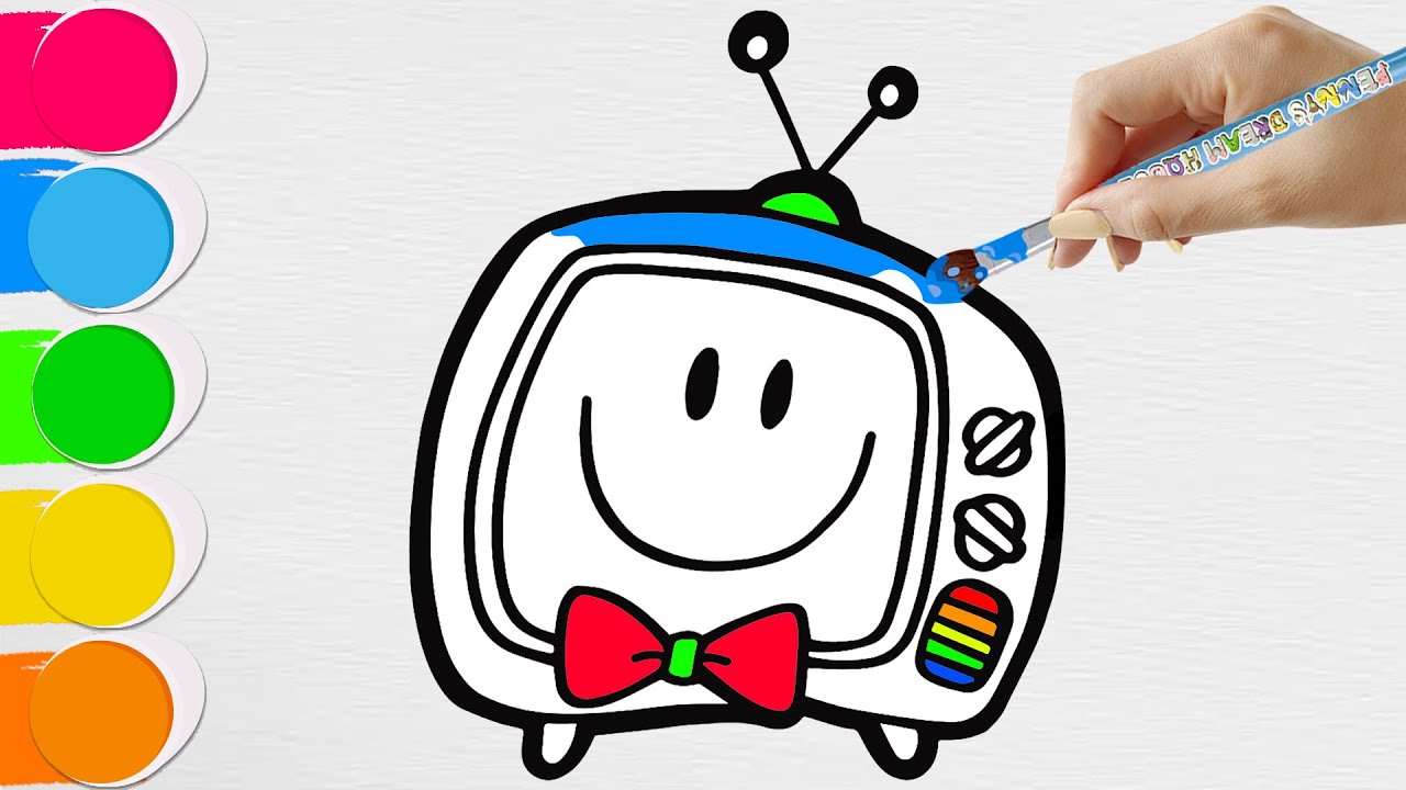 How to Draw a TV | Easy Drawing Television | Step by Step - YouTube