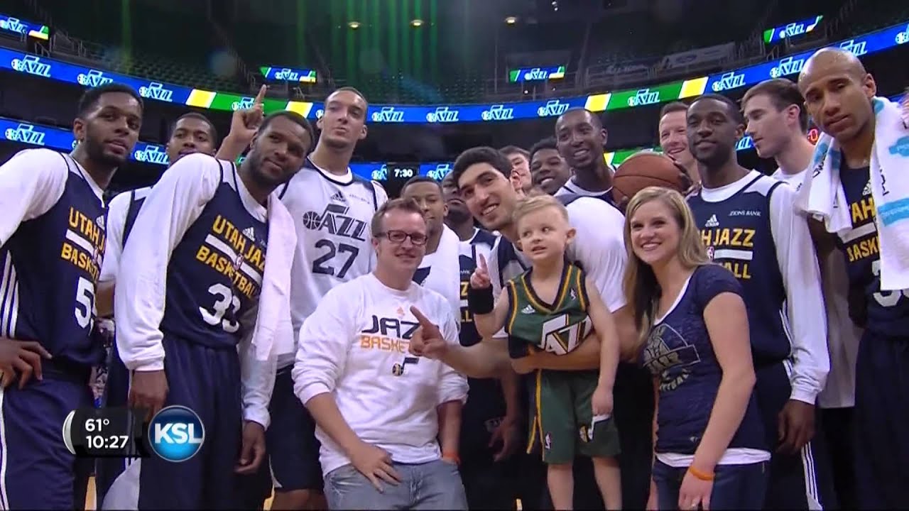 The Utah Jazz sign 5-year old JP Gibson to a 1-day contract - YouTube