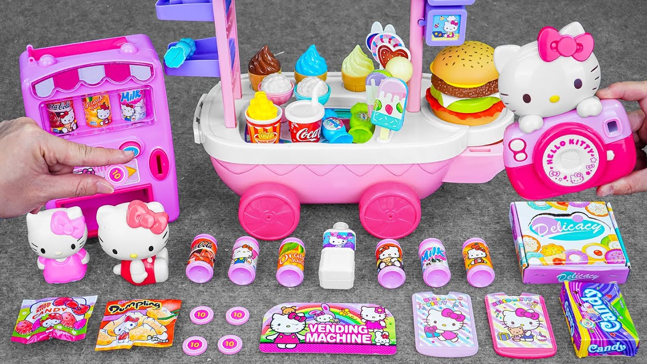 9 Minutes Satisfying with Unboxing Cute Pink Ice Cream, Hello Kitty ...