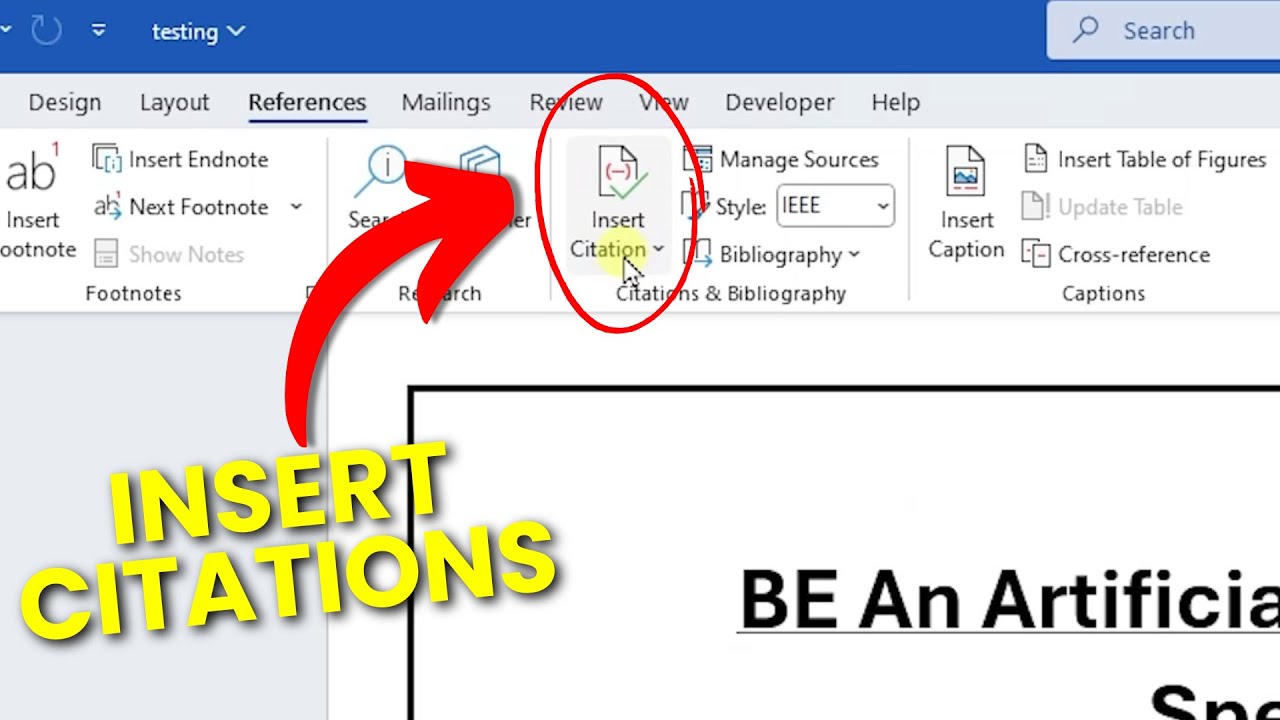 How to Insert Citations in Microsoft Word - YouTube