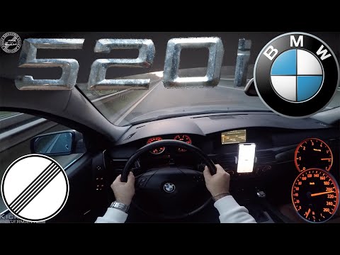 BMW E60 520i 2004 POV TOP SPEED DRIVE on German AUTOBAHN MAX ACCELERATION (NO SPEED LIMIT)