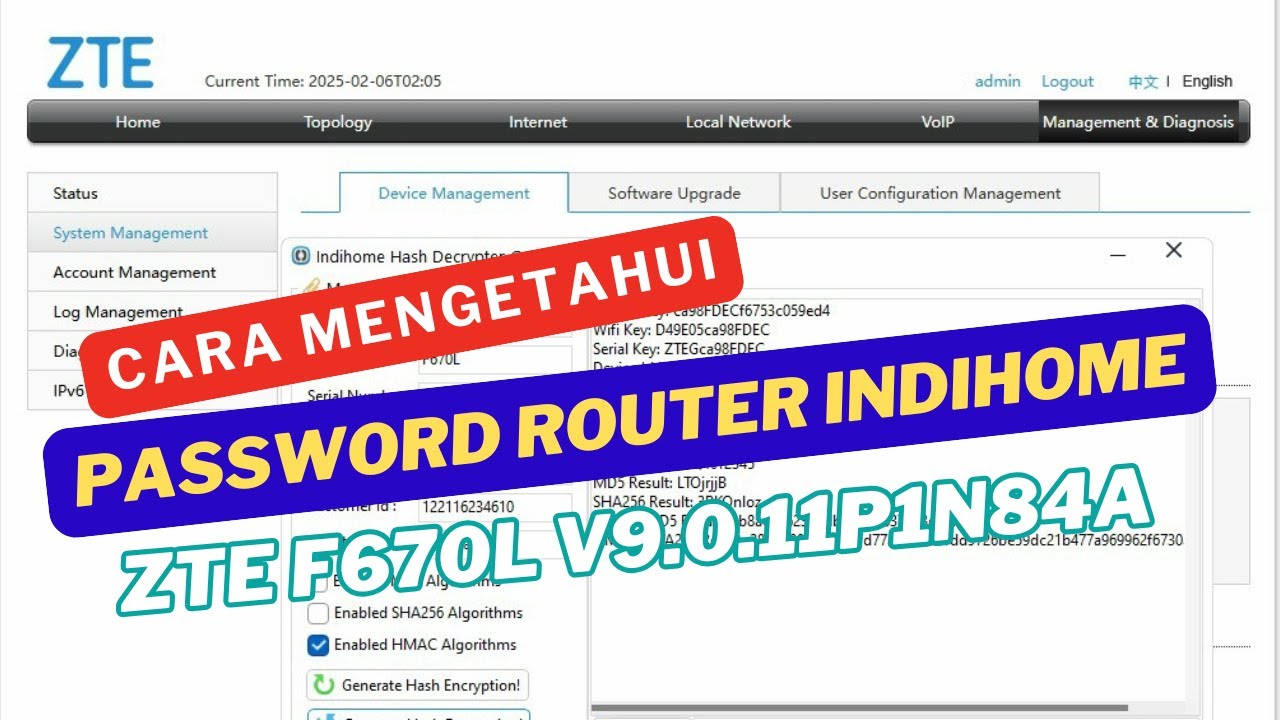 Cara Mengetahui Password Login Admin Indihome ZTE F670L Terbaru - YouTube