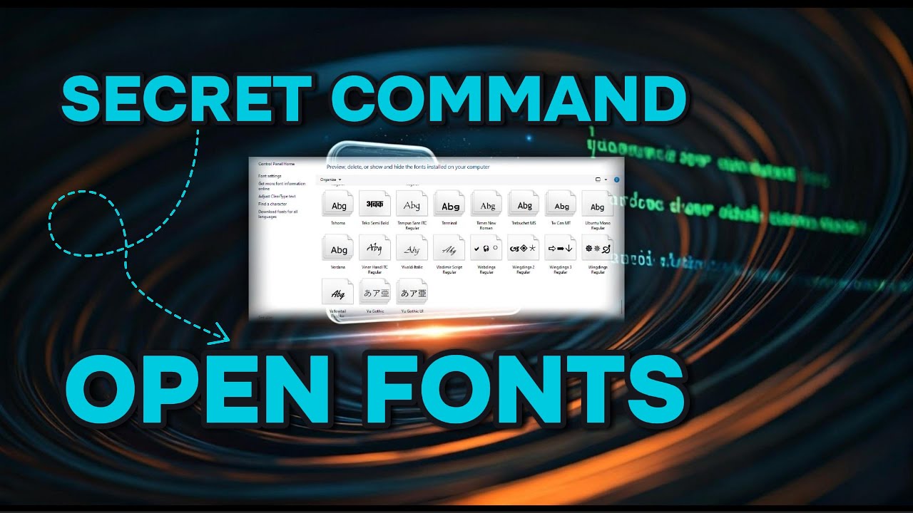 Secret RUN Command to Open Fonts on Windows 10 or 11 - YouTube