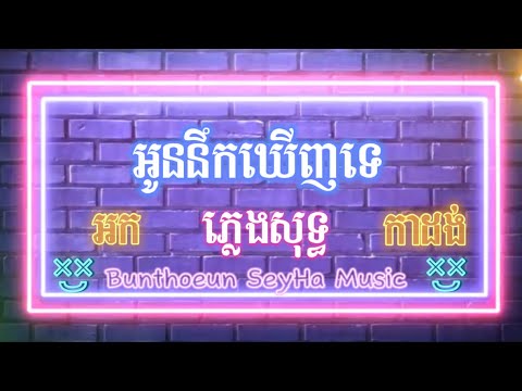អូននឹកឃើញទេ ភ្លេងសុទ្ធ oun nik see te karaoke Bunthoeun&Seyha - YouTube