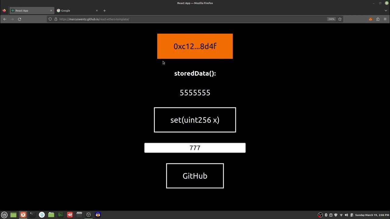 Vanilla Javascript and React Typescript Ethereum Smart Contract Web Site Interface Template ...