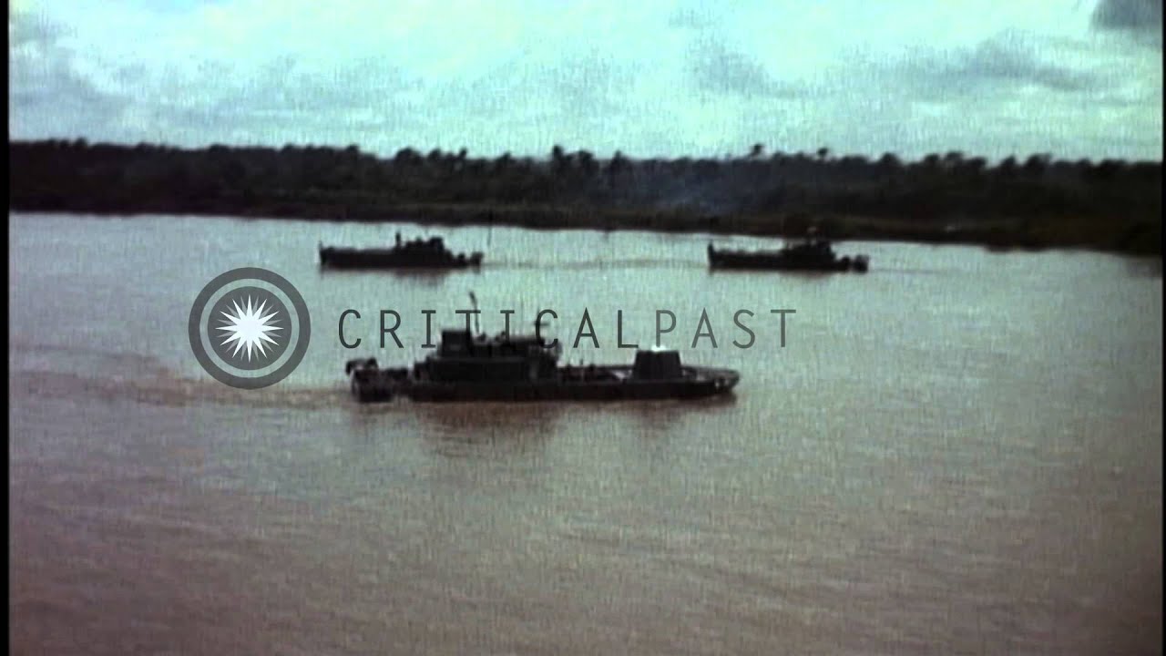 Riverine warfare in Mekong Delta, Vietnam. Barracks ship; Armored ...