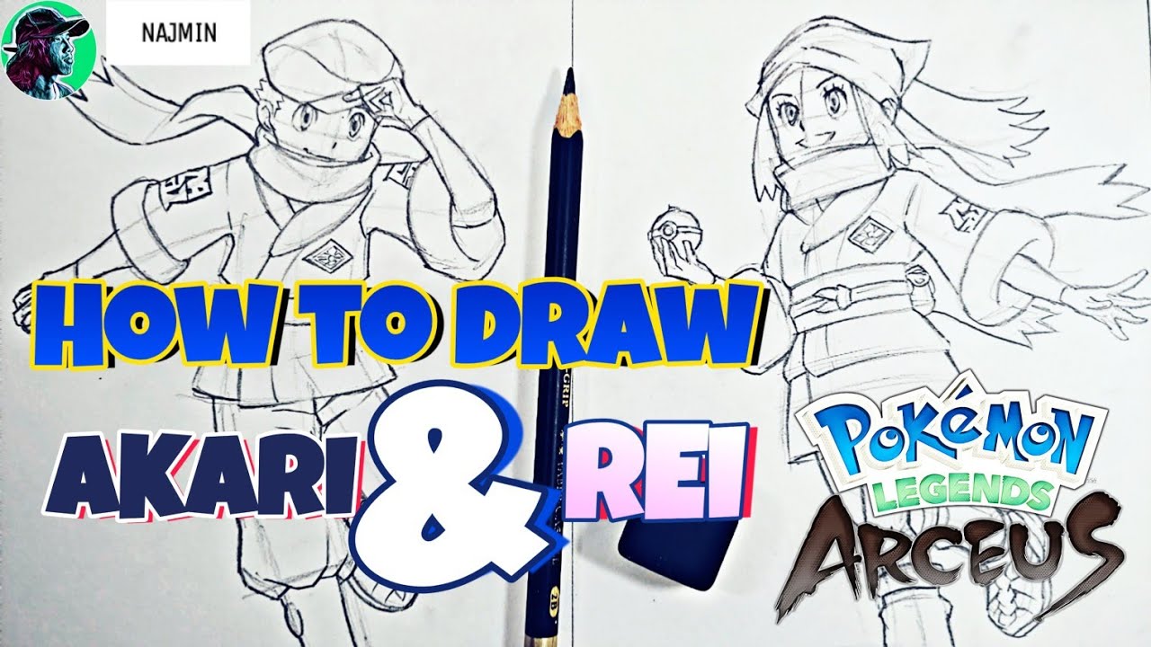 How to draw Akari & Rei from game Pokemon Legends : Arceus Part 1 | # ...