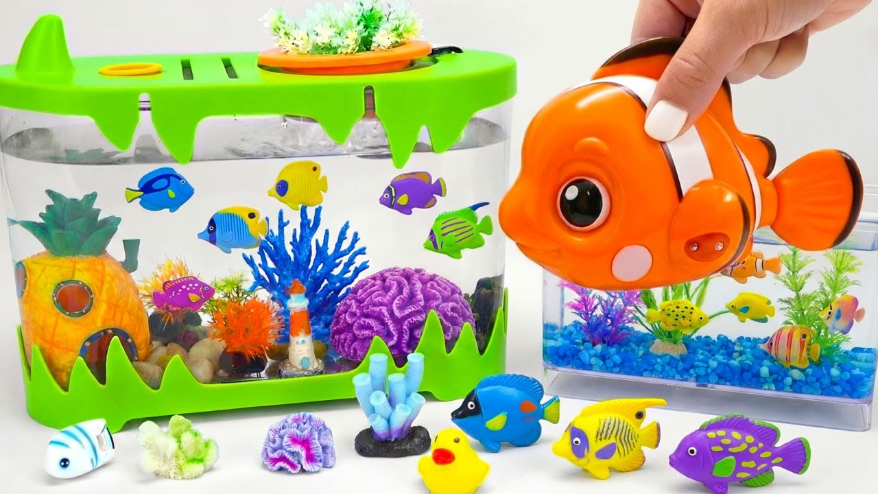 Satisfying Unboxing Zuru Robo Alive Nemo Fish & Turtle Aquarium Playset ...