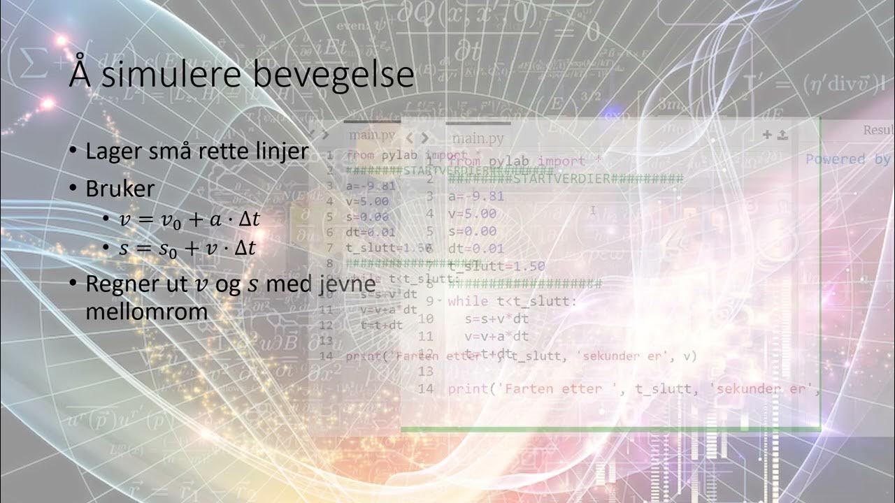 Fysikk 1 - Simulering av bevegelse i Python - YouTube