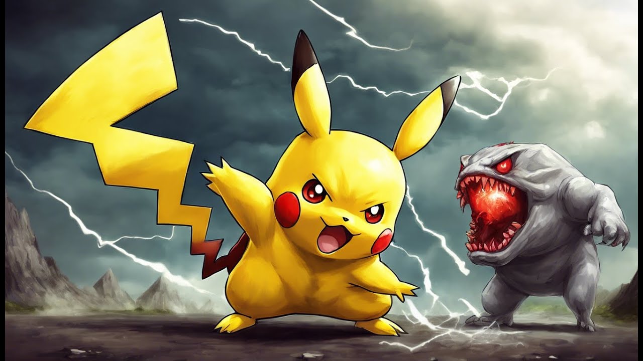 Pikachu fight against 3 Monsters - YouTube