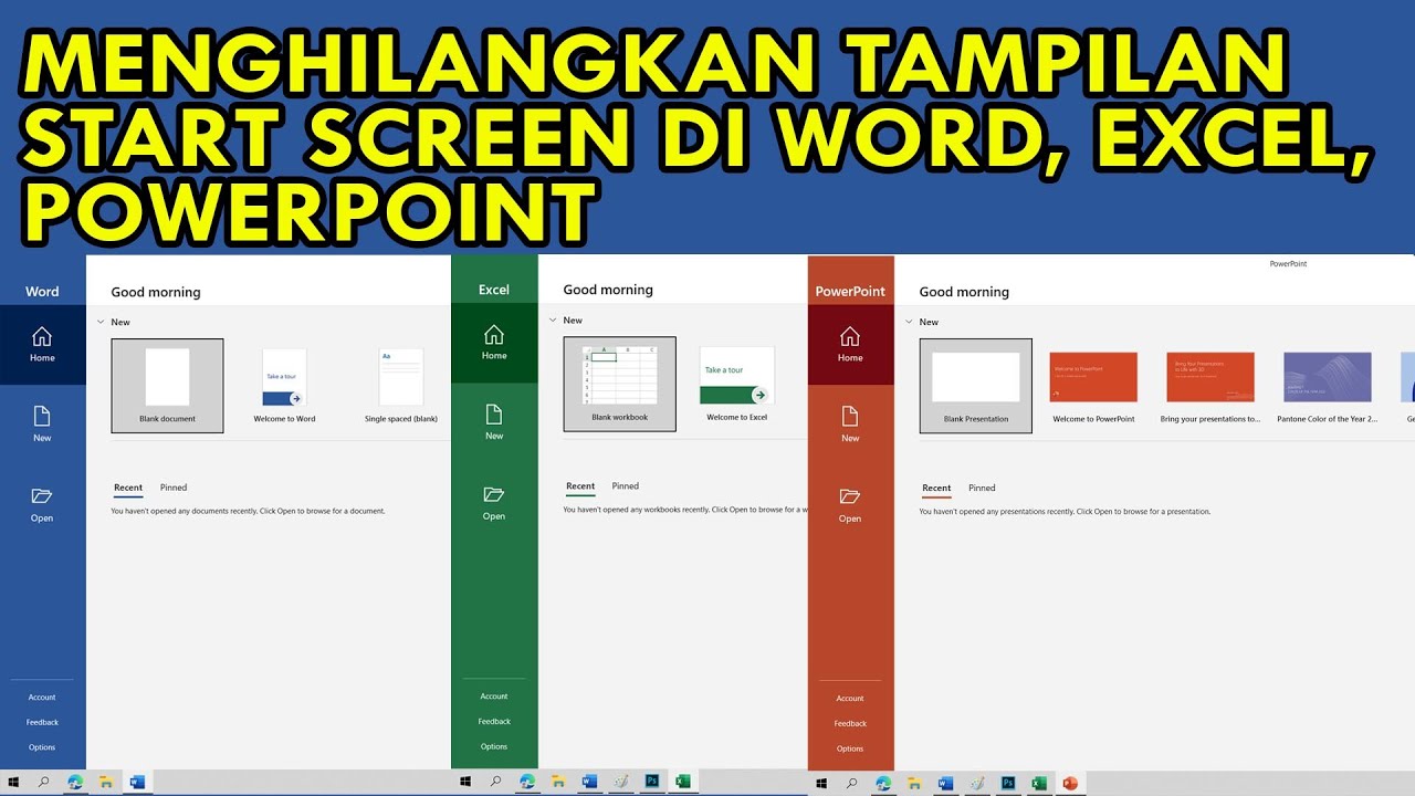 Cara Menghilangkan Tampilan start Screen Microsoft Office Word, Excel, PowerPoint - YouTube