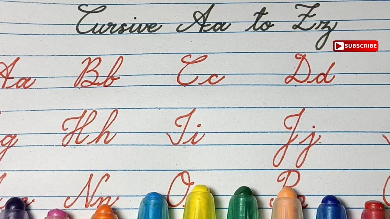 Cursive Writing a to z Practice abcd | Capital & Small Letters ...